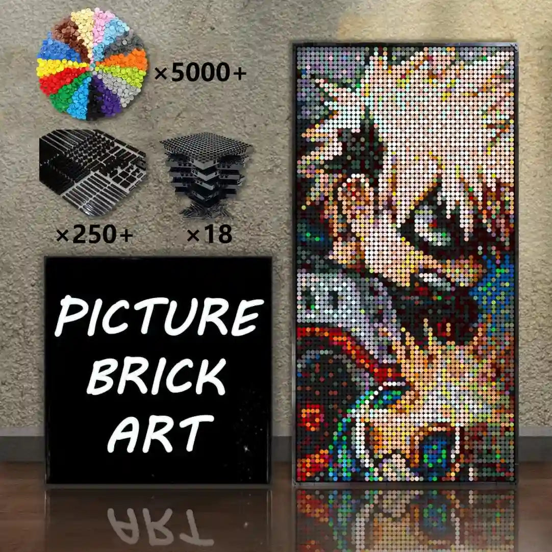 LEGO Mosaic Wall Art-Katsuki Bakugo Pixel art-48x96